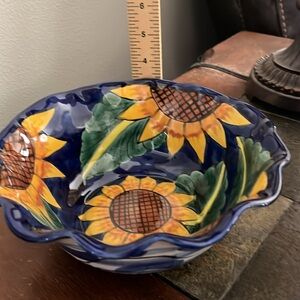 Mexico | Art | Mexico Pottery Handpainted Mexican Sunflower Bowl 8 ...